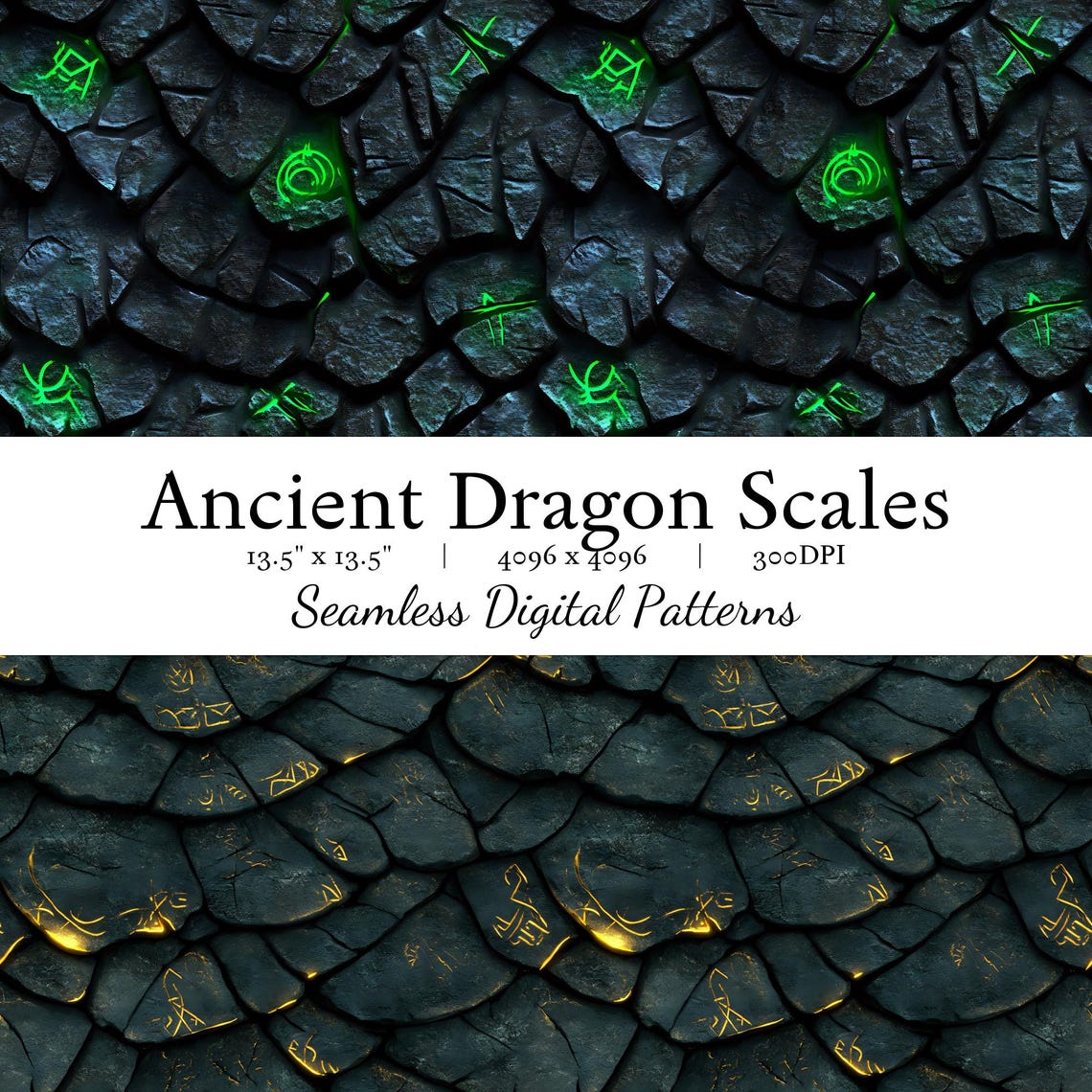 Ancient Dragon Scales | 8 High Quality Seamless Prints | PNG Digital ...