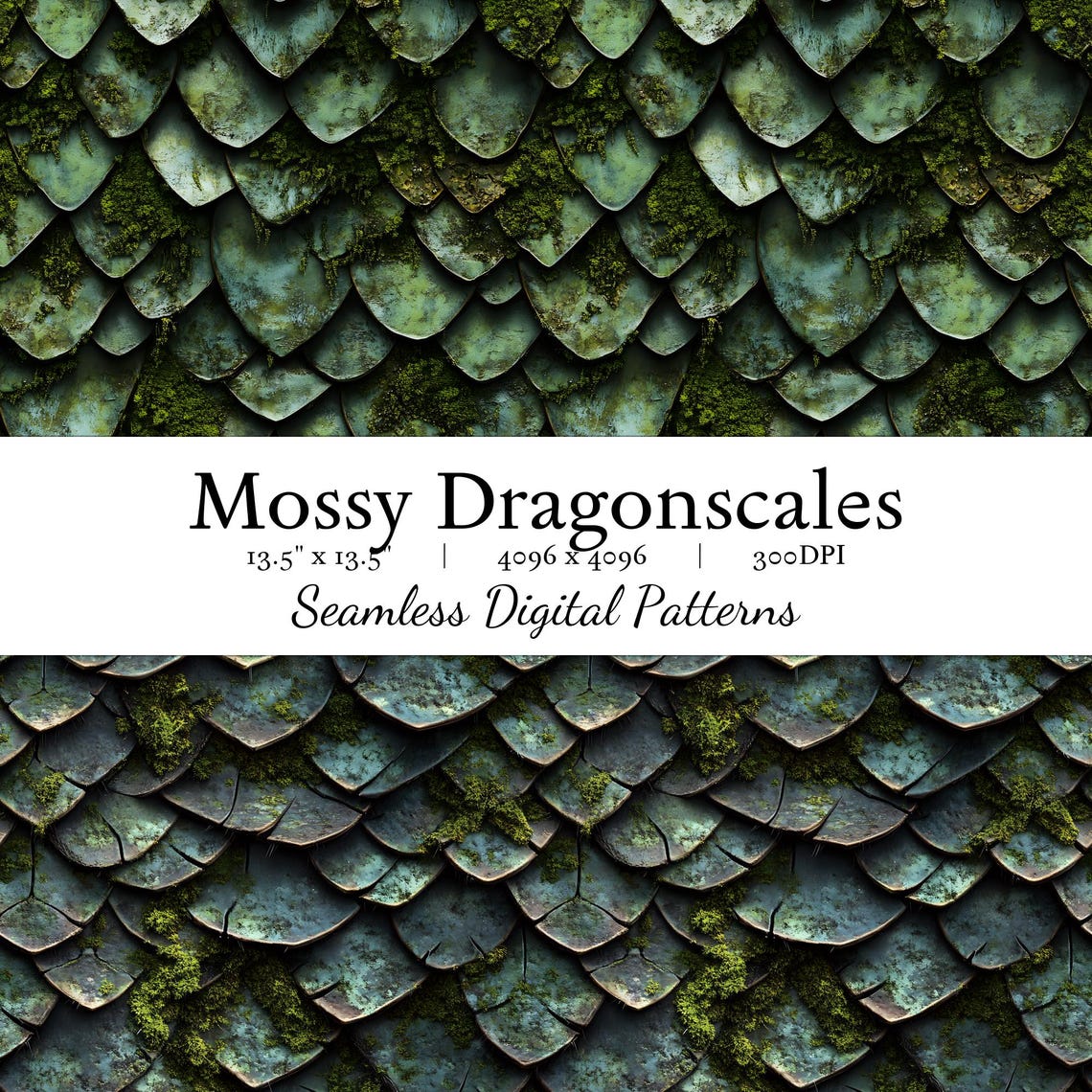 Mossy Dragon Scale Seamless Patterns | Digital Wallpaper Design ...