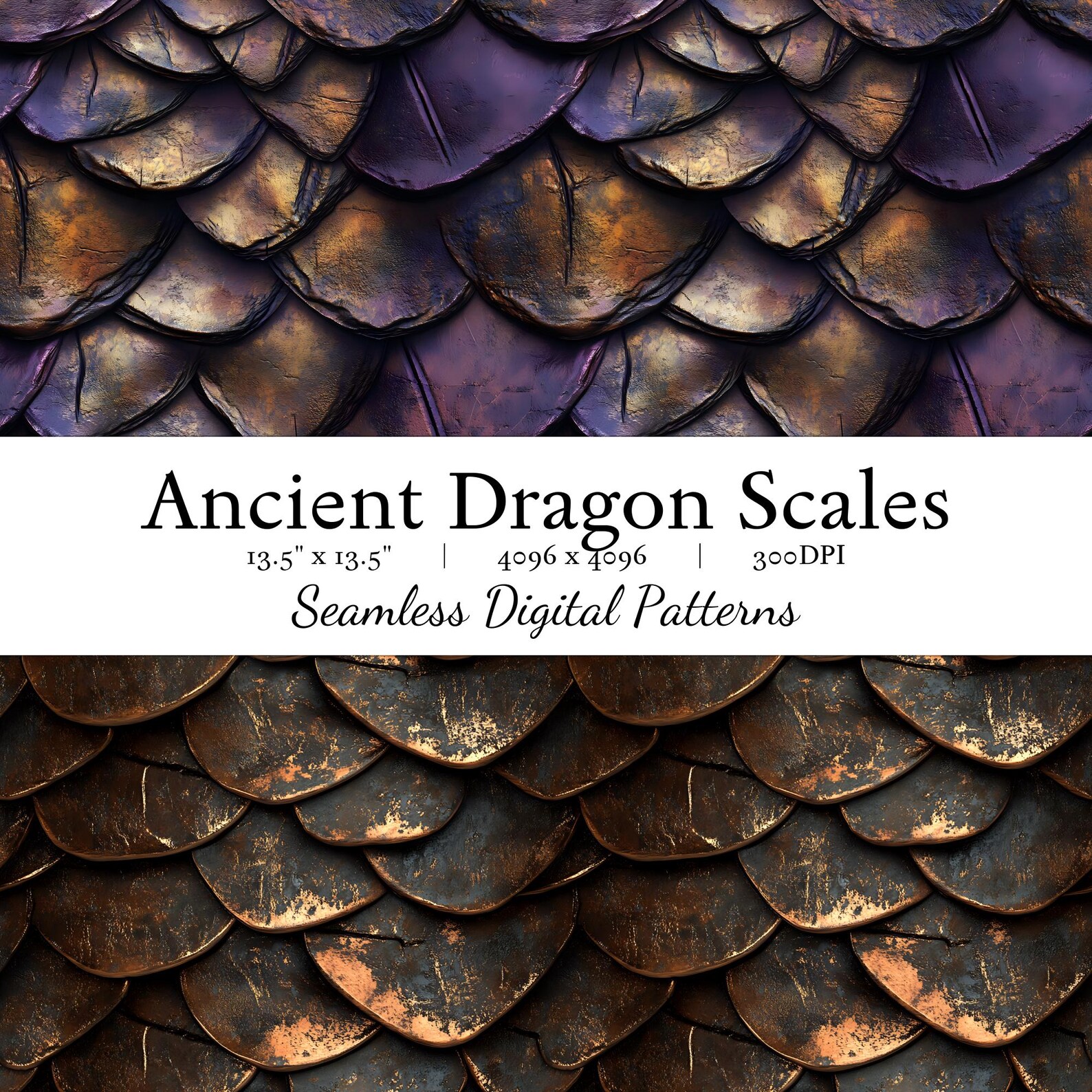 Ancient Dragon Scales | 8 High Quality Seamless Prints | PNG Digital ...