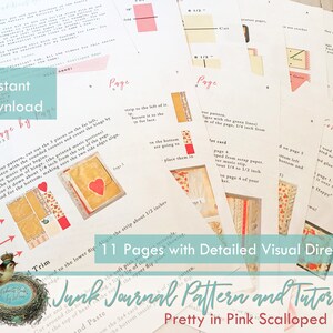 Junk Journal Pattern & Tutorial Printable Digital Kit Pretty in Pink ...