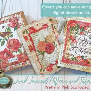Junk Journal Pattern & Tutorial Printable Digital Kit Pretty in Pink ...
