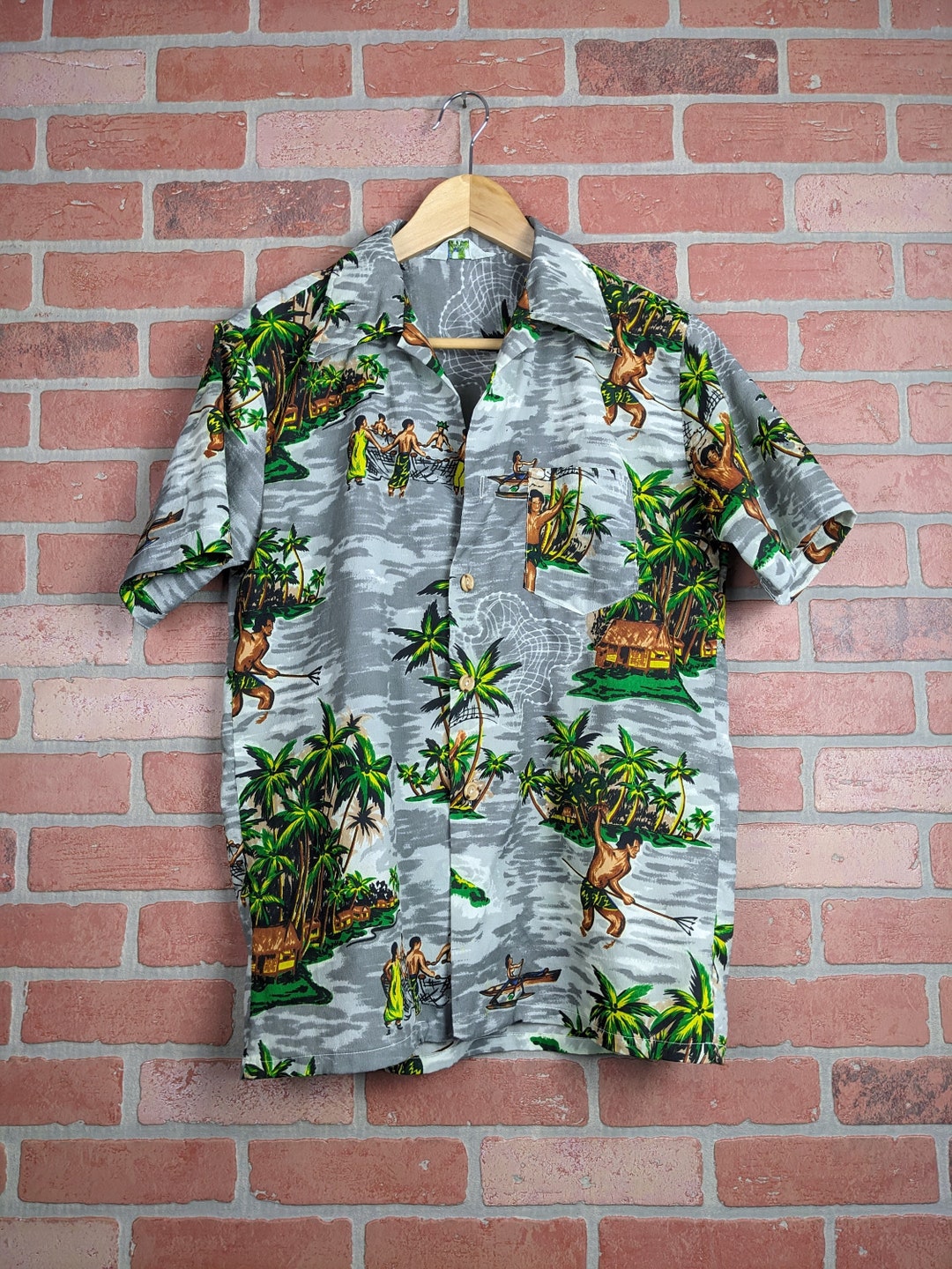 Vintage 70s 80s Royal Islander ORIGINAL Pattern Party Shirt Medium ...