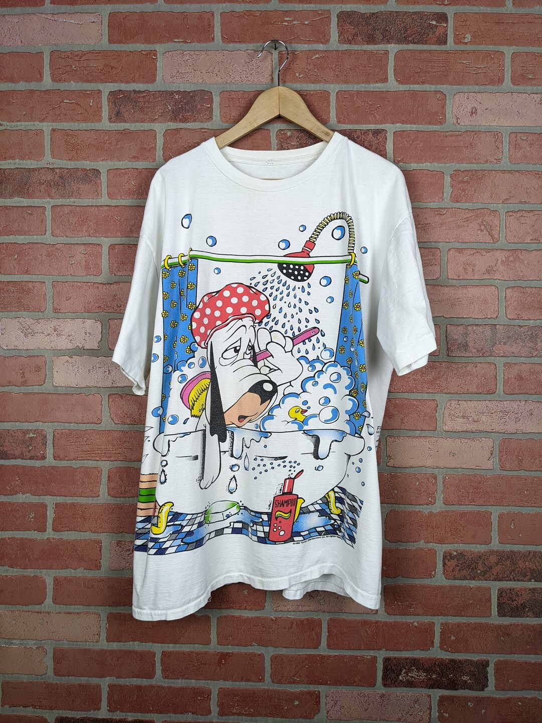 Vintage 1994 Double Sided Droopy Dog Showering ORIGINAL All Over Print ...