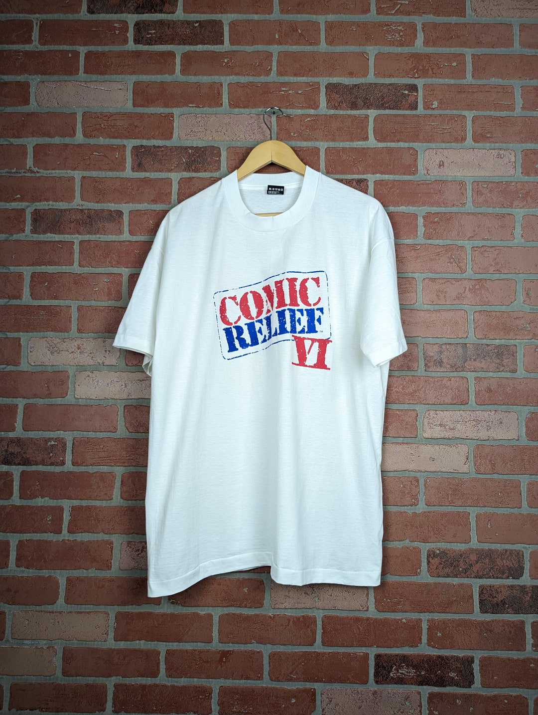 Vintage 90s Double Sided Comic Relief VI ORIGINAL Festival Tee - Extra ...