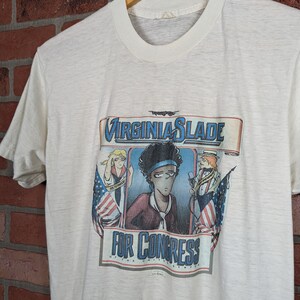 Vintage 70s Virginia Slade for President ORIGINAL Iron on Graphic Tee ...