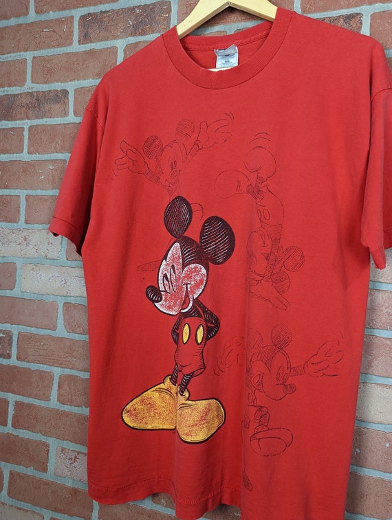 Vintage 90s Mickey Mouse Drawing ORIGINAL Cartoon Tee… - Gem