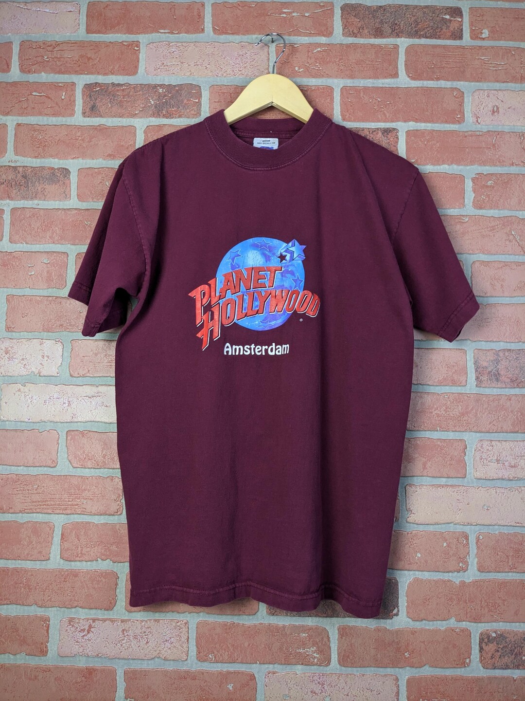 Vintage 90s Planet Hollywood Amsterdam ORIGINAL Restaurant Tee - Large ...