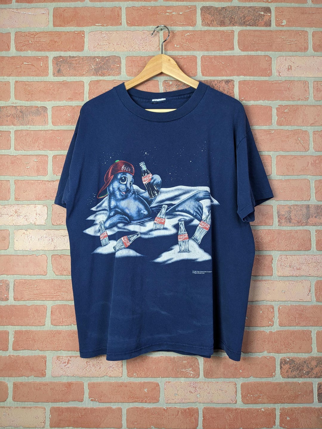 Vintage 90s Double Sided Coca-cola Seals ORIGINAL Soda Promo Tee ...