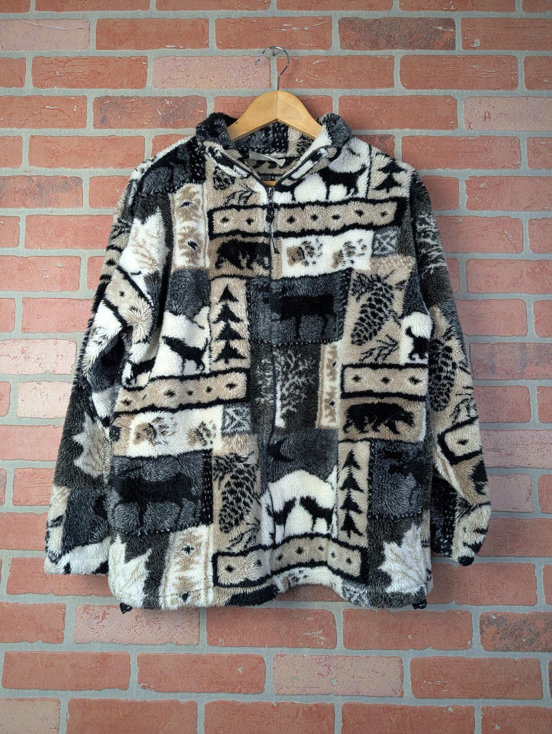Vintage 90s Black Mountain Outdoor Outdoorsy Pattern ORIGINAL Hyper ...