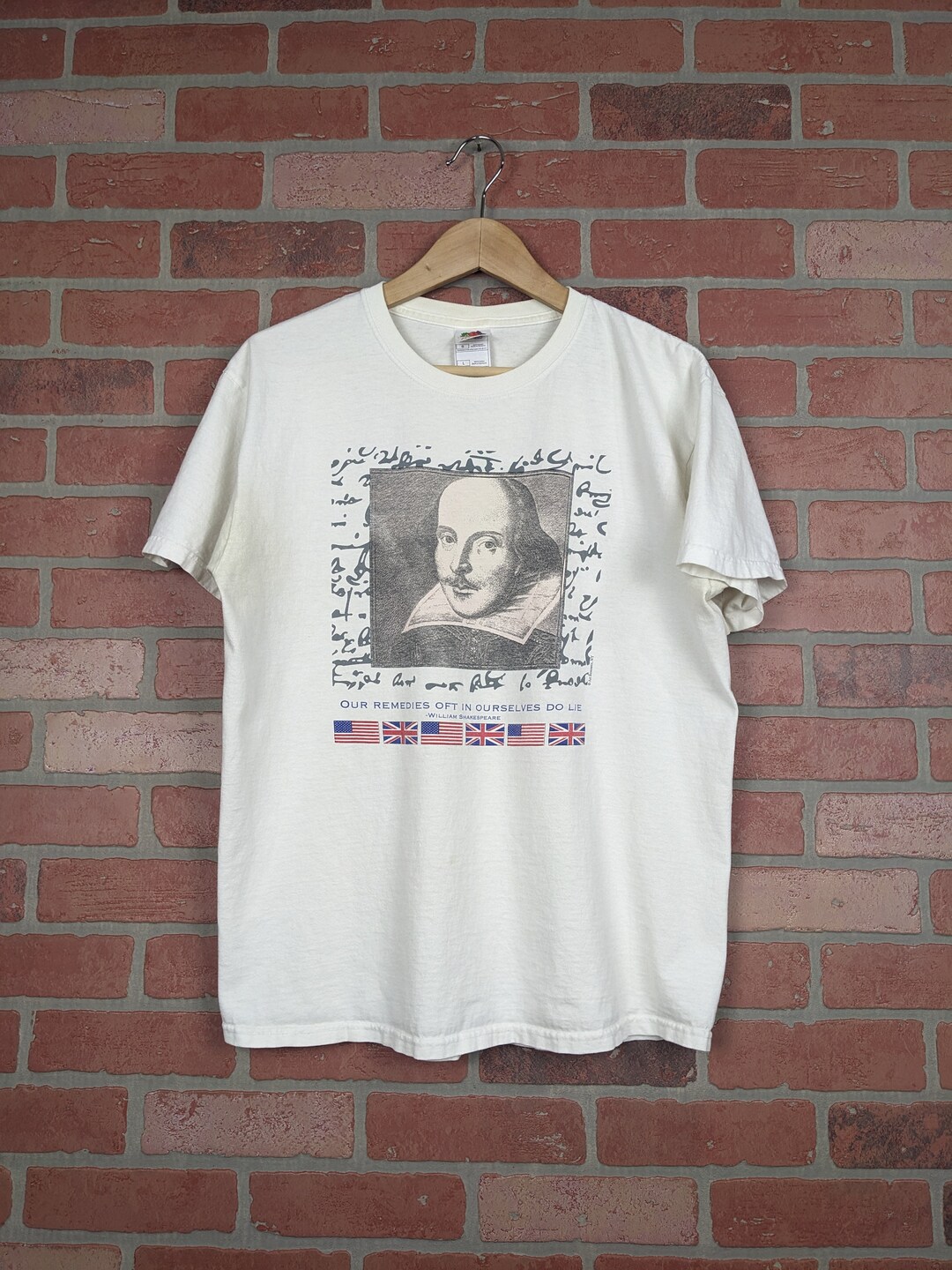 Vintage 00s Y2k William Shakespeare Quote ORIGINAL Graphic Tee - Large ...