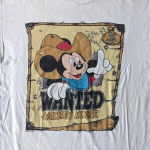 Vintage 1996 Disney / Mickey Mouse Wanted Poster Single Stitch | Etsy