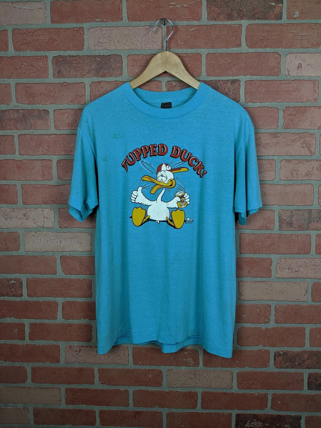 Vintage 1985 Drinking Beer "fupped Duck" ORIGINAL Graphic Tee - Large ...