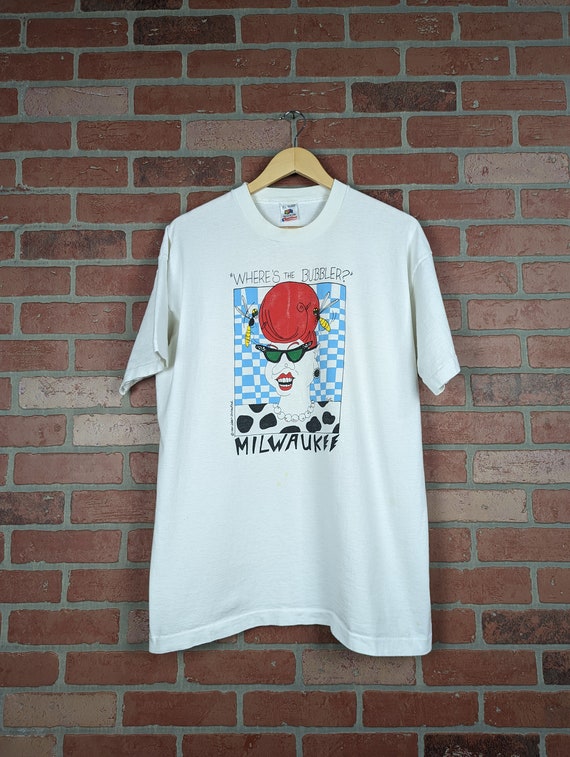 Vintage 90s "Where's The Bubbler" Milwaukee ORIGINAL … - Gem