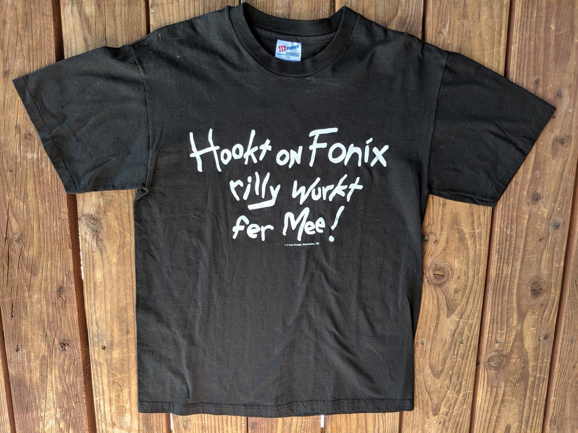 Vintage 90s Hooked on Phonics Spelled Out Tee L | Etsy