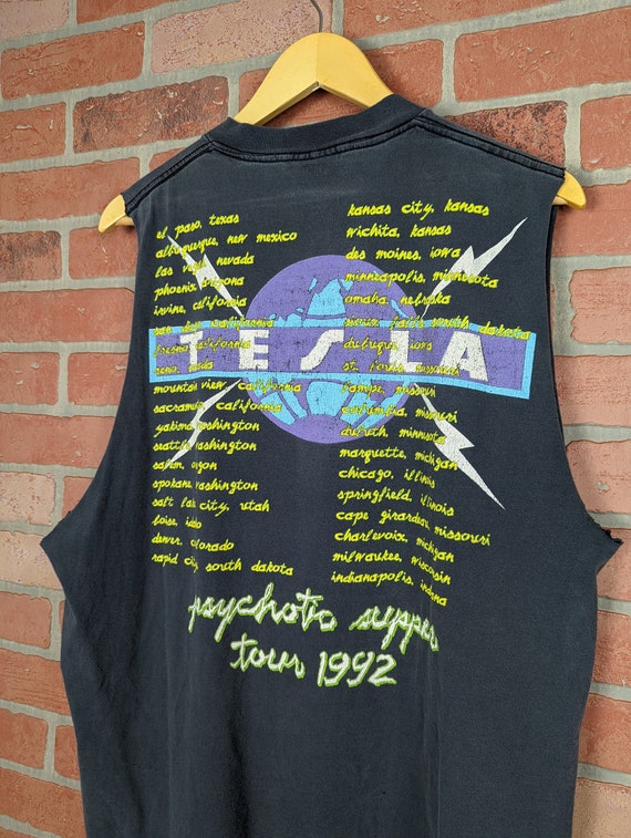 Vintage 1992 Distressed Double Sided Tesla Artwork by… - Gem