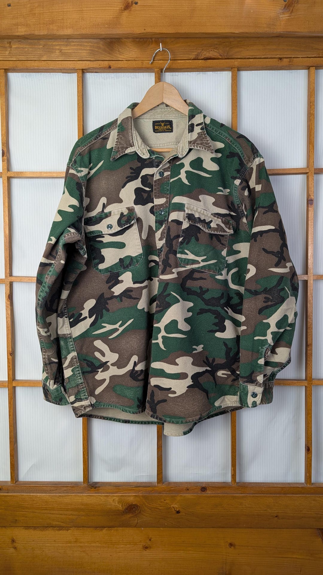 Vintage 80s Deer Skin Hunter Camo Button Down Shirt - Large - Etsy