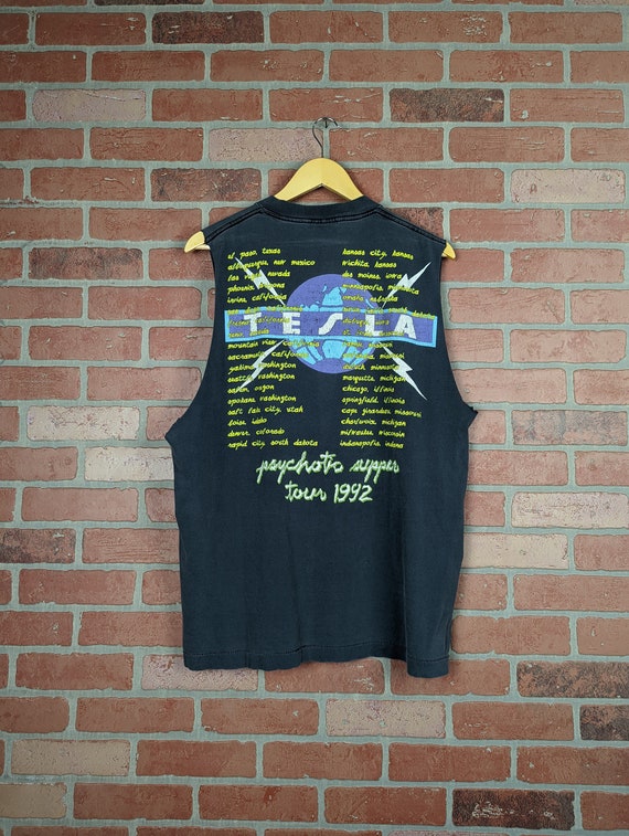 Vintage 1992 Distressed Double Sided Tesla Artwork by… - Gem