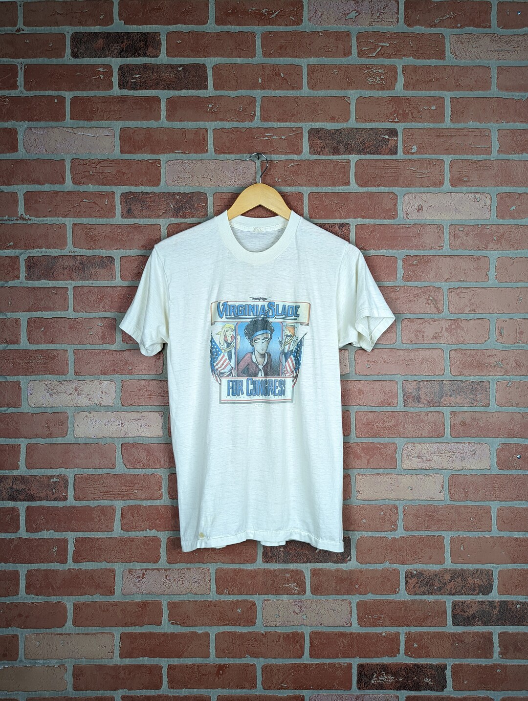 Vintage 70s Virginia Slade for President ORIGINAL Iron on Graphic Tee ...