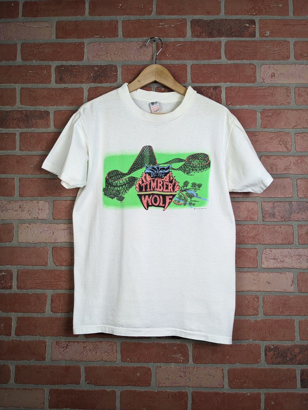 Vintage 80s 90s Timberwolf ORIGINAL Rollercoaster Tee - Medium - Etsy