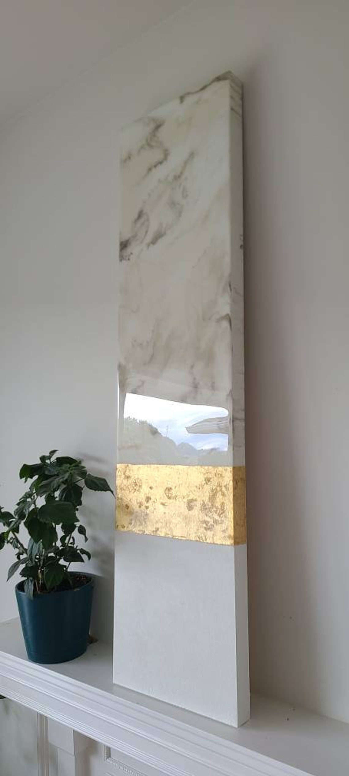 White and Gold Elegant Resin Art Painting Home Decor Neutral Art - Etsy