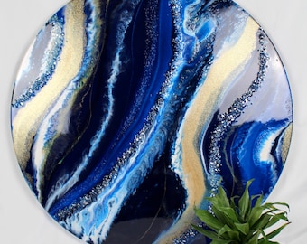 Blue Resin Wall Art - Etsy