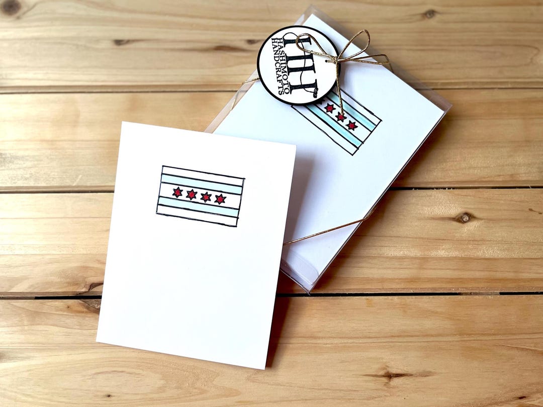 Chicago Flag Blank Note Cards/greeting Cards and Envelopes - 7 Pk (pack ...