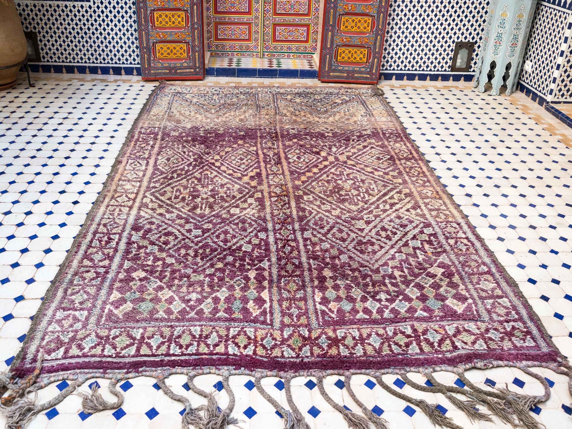 Vintage Moroccan Rug From Beni Mguild Berber Rug Handmade - Etsy