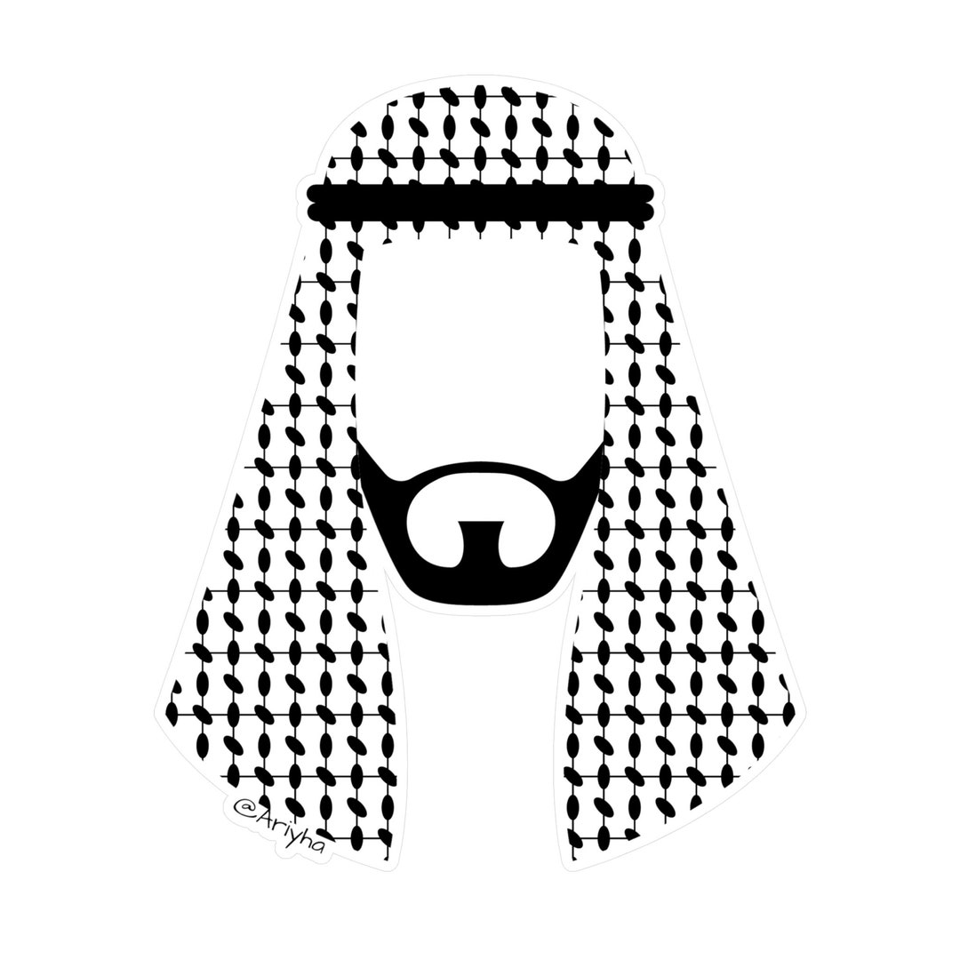 Arab Man in Keffiyeh Palestinian Vinyl Sticker, Arab, Arabic, Laptop ...
