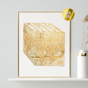 Skin Care Anatomy Art Foil Print Skin Anatomy Poster Dermatologist Gift ...