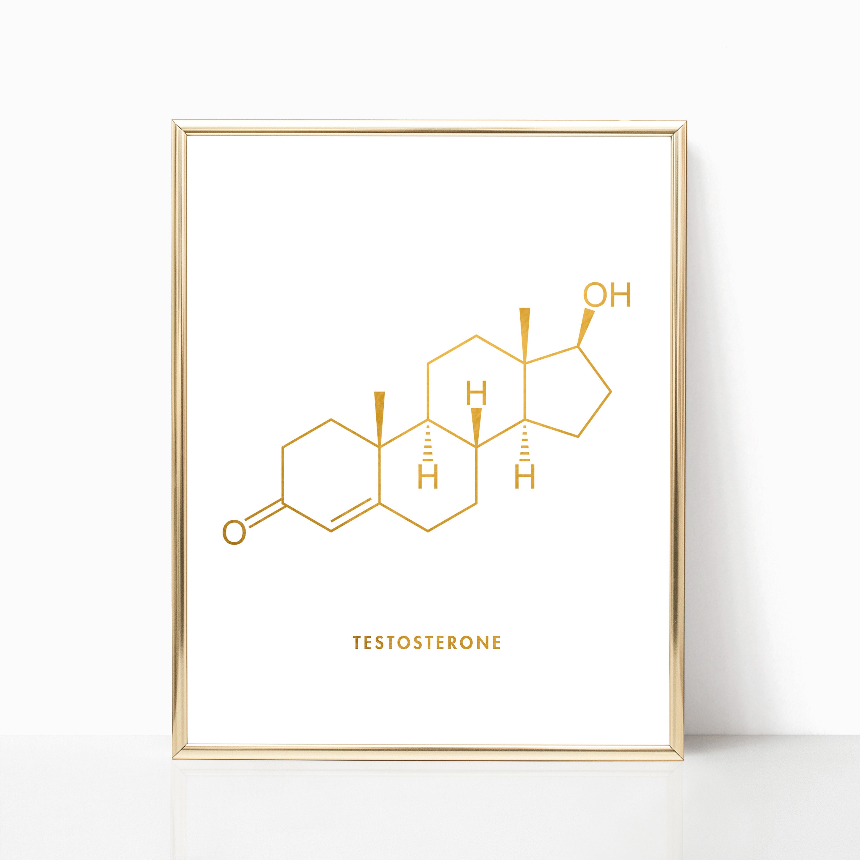 Testosterone Molecule Art Foil Print Endocrinology Medical - Etsy