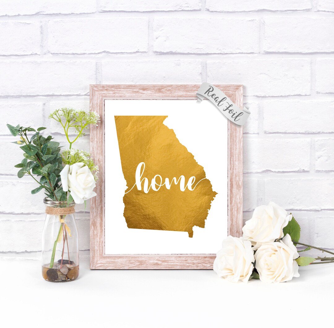 Georgia Home Decor Foil Print College Dorm Decor Georgia Gifts ...
