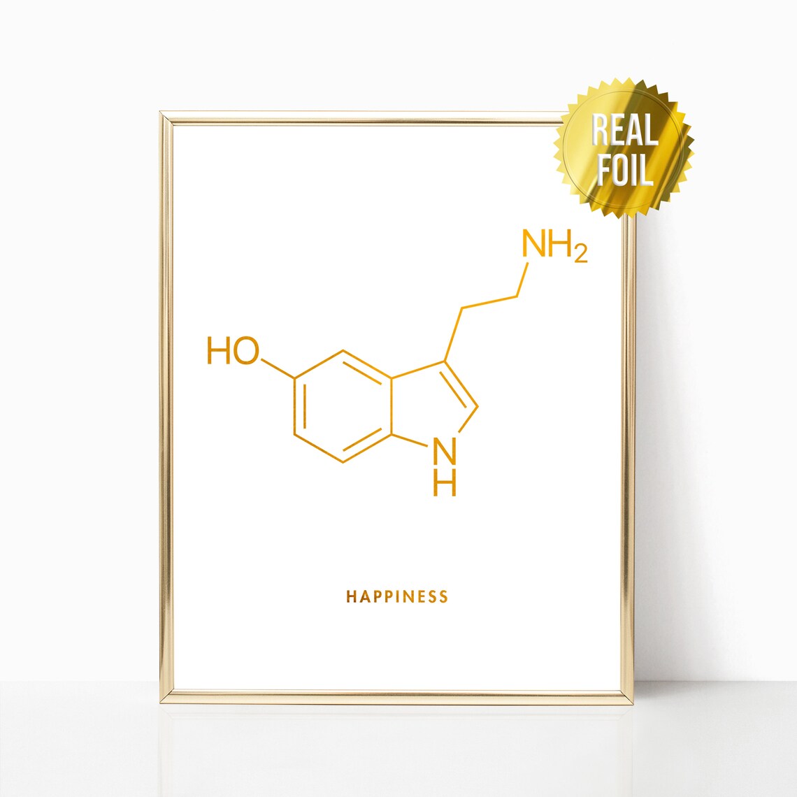 Peace Love Happiness Molecule Art Foil Print Set of 3 - Etsy