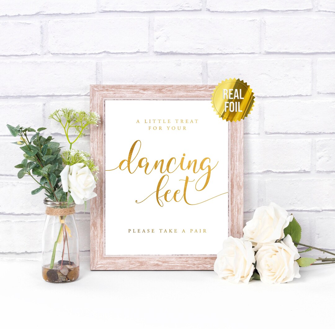 Dancing Feet Wedding Sign Foil Print - Wedding Reception Dancing Shoes ...