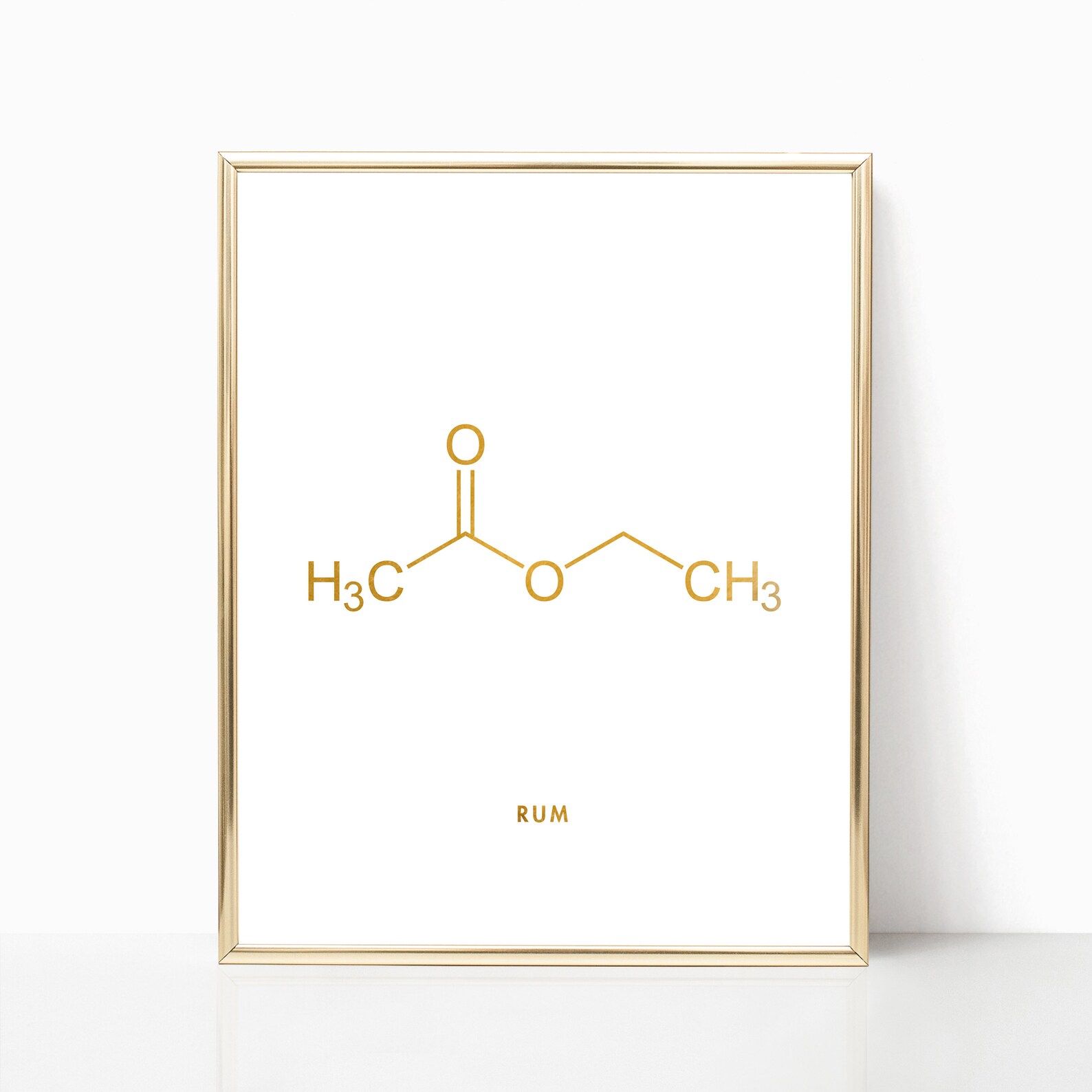 Rum Molecule Bar Decor Foil Print Ethyl Acetate Molecule - Etsy