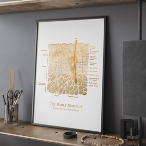 Personalized Skin Anatomy Art Dermatologist Gift Foil Print Skin Care ...
