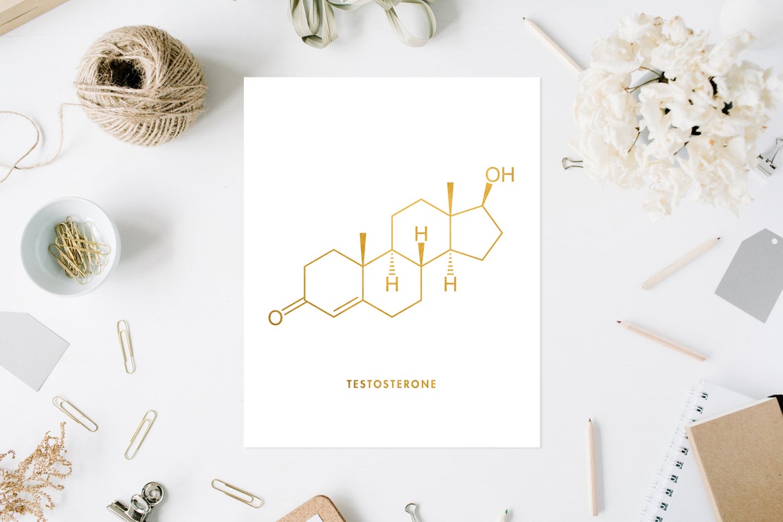 Testosterone Molecule Art Foil Print Endocrinology Medical - Etsy