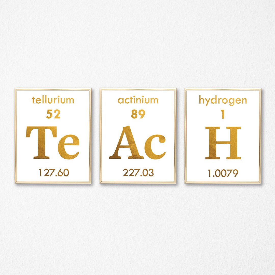 Periodic Table Wall Art Foil Print Set of 3 - Periodic Table of ...
