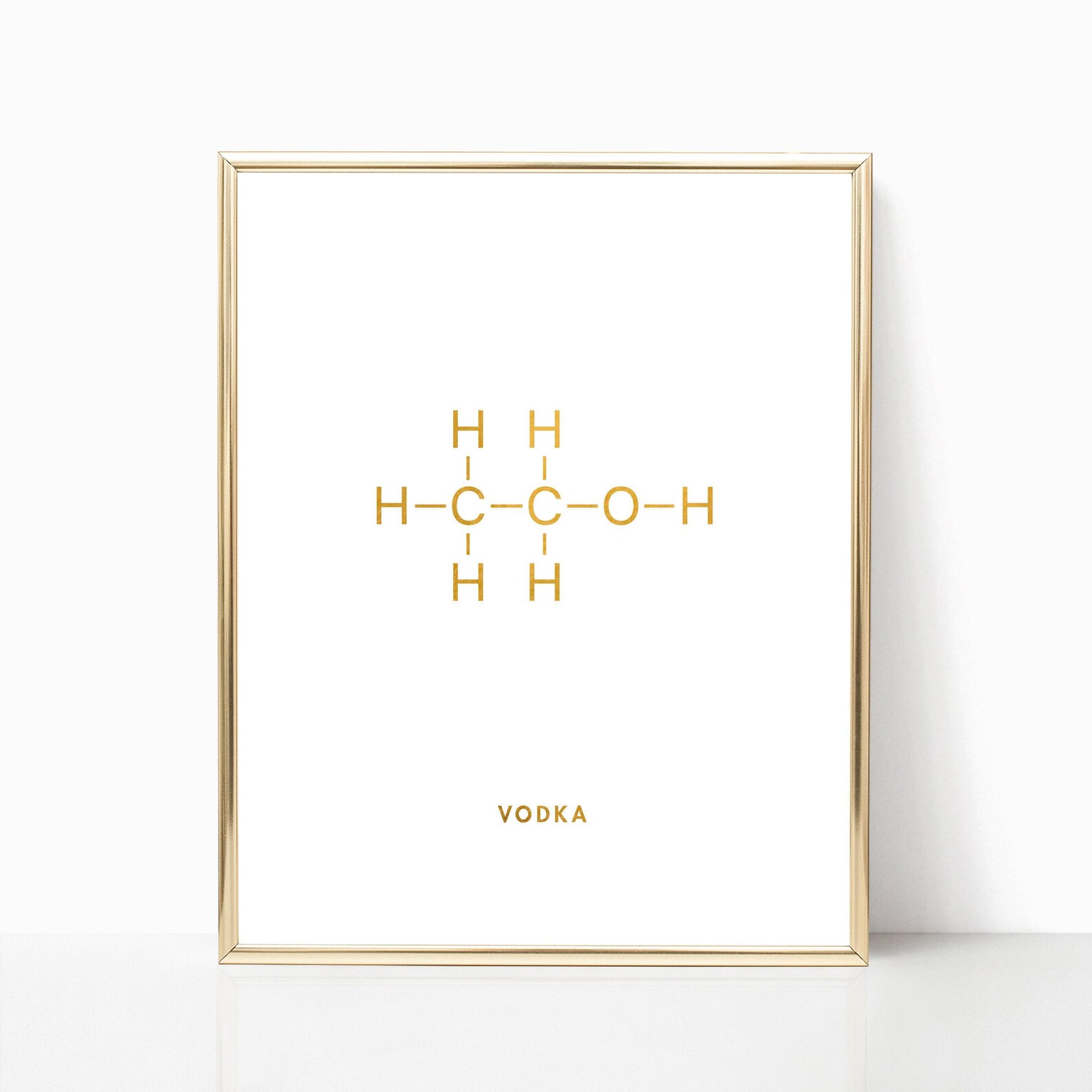 Vodka Molecule Bar Decor Foil Print - Ethanol - Vodka Sign - Molecule ...