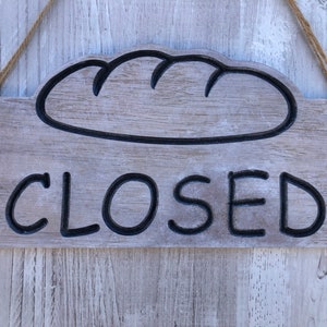 Open Closed Double Sided Sign for Bakeries, Bread Shops, Grocery Stores ...