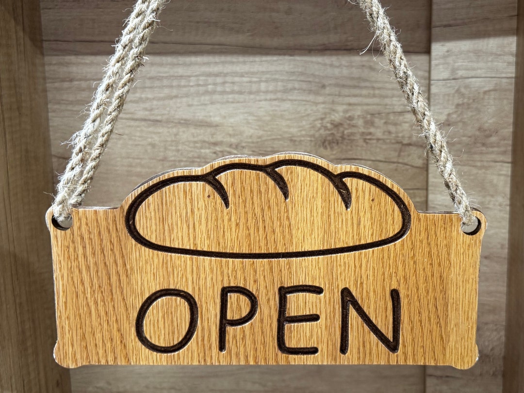 Open Closed Double Sided Sign for Bakeries, Bread Shops, Grocery Stores ...