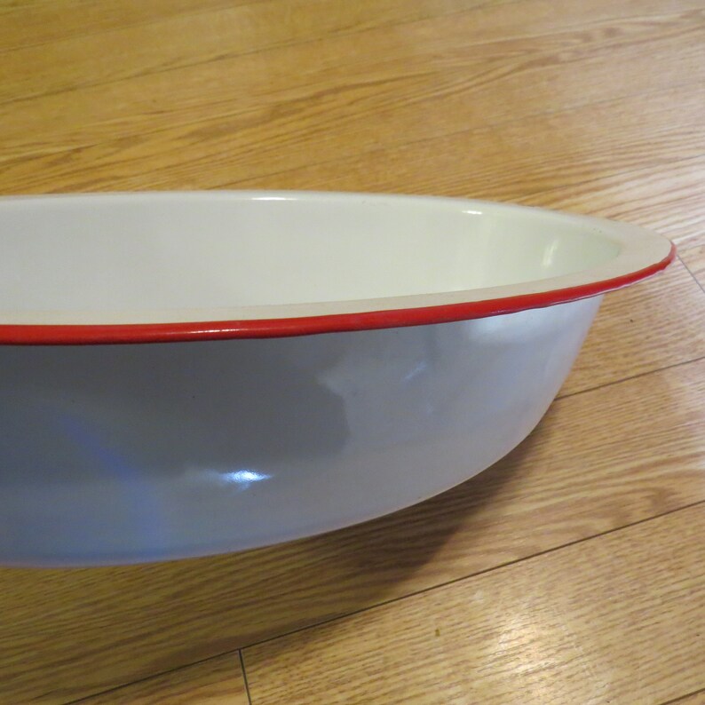 18" Oval Enamelware Wash Basin - Etsy