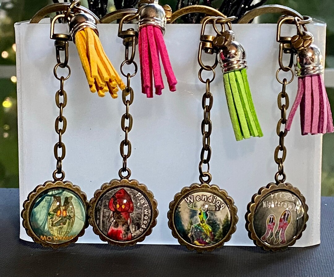 Cryptid Keychain Mothman, Fresno Nightcrawler Gift, Wendigo Keychain ...