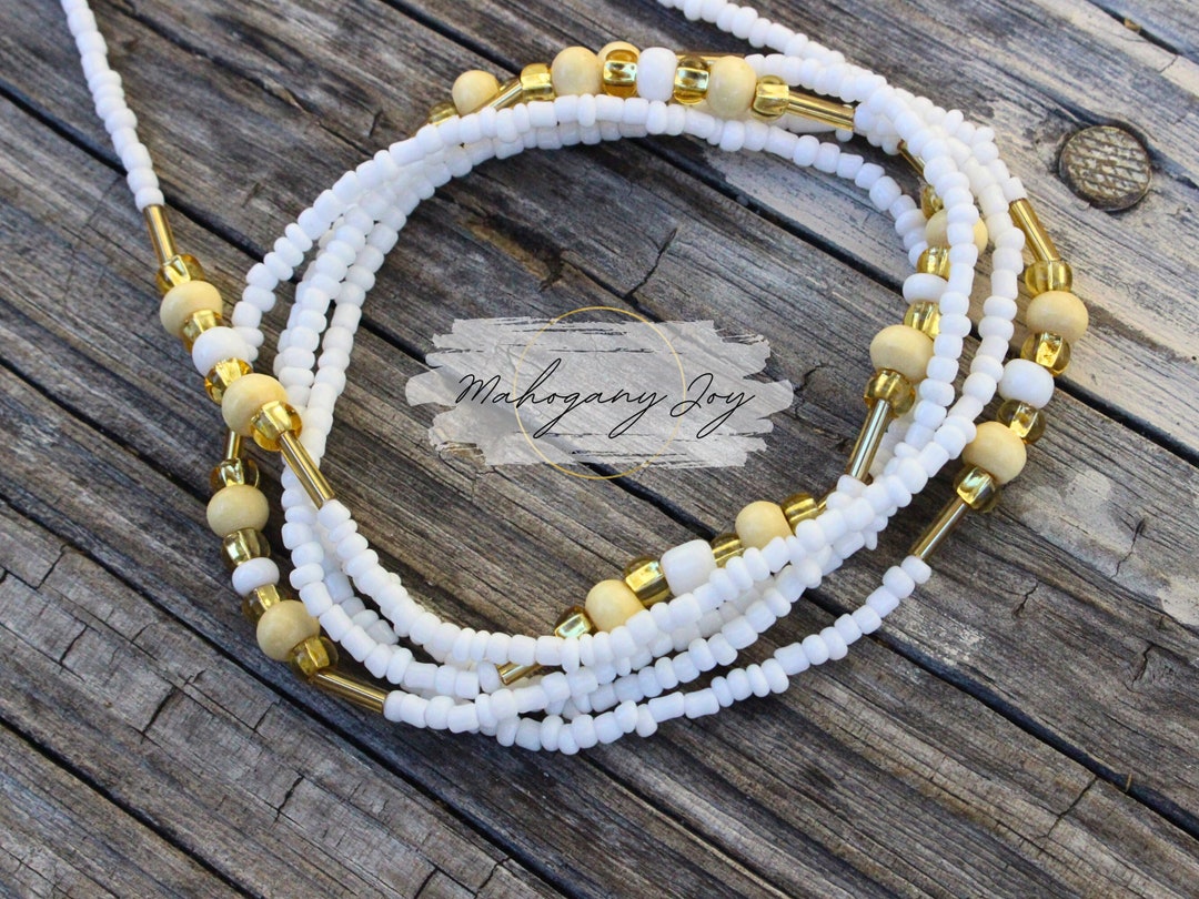White LUX Waist Beads Buy 3 GET 1 FREE Waist Beads With Clasp Weight ...