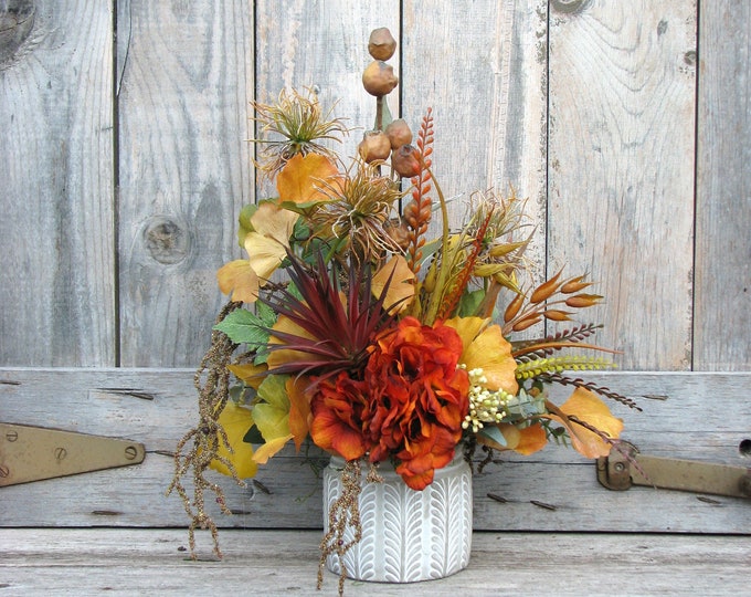 Tall Fall Centerpiece, Artificial Flower Arrangement, Thanksgiving ...