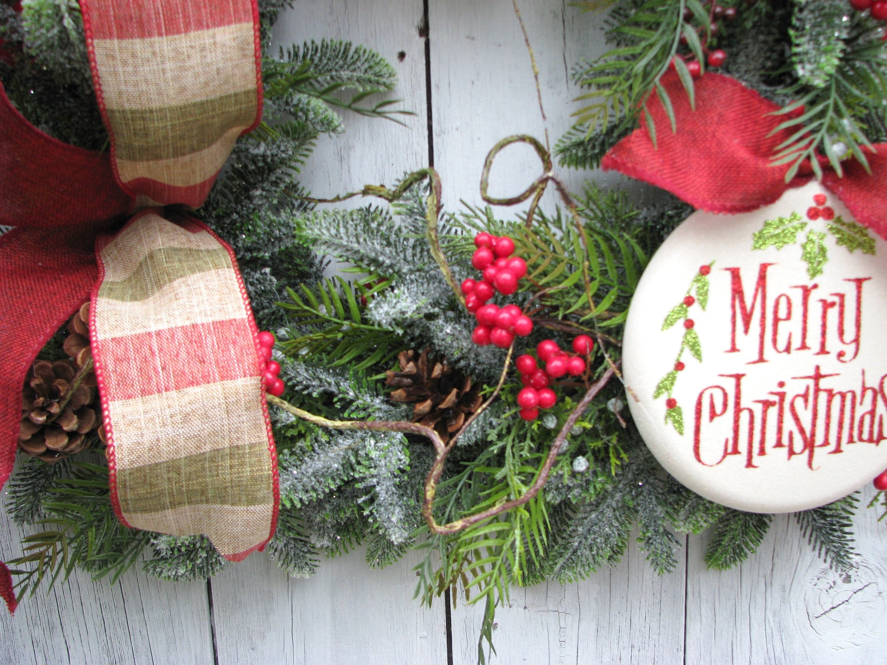 Square Christmas Wreath Holiday Pine Wreath Christmas Door | Etsy
