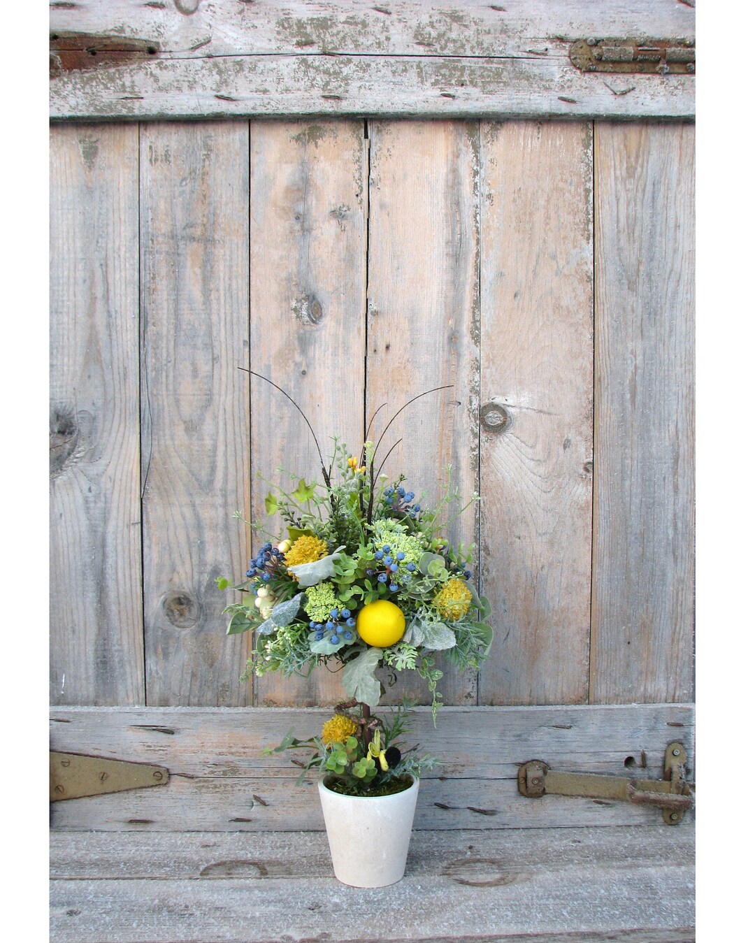 Lemon Topiary Topiary Tree Artificial Flower Arrangement - Etsy