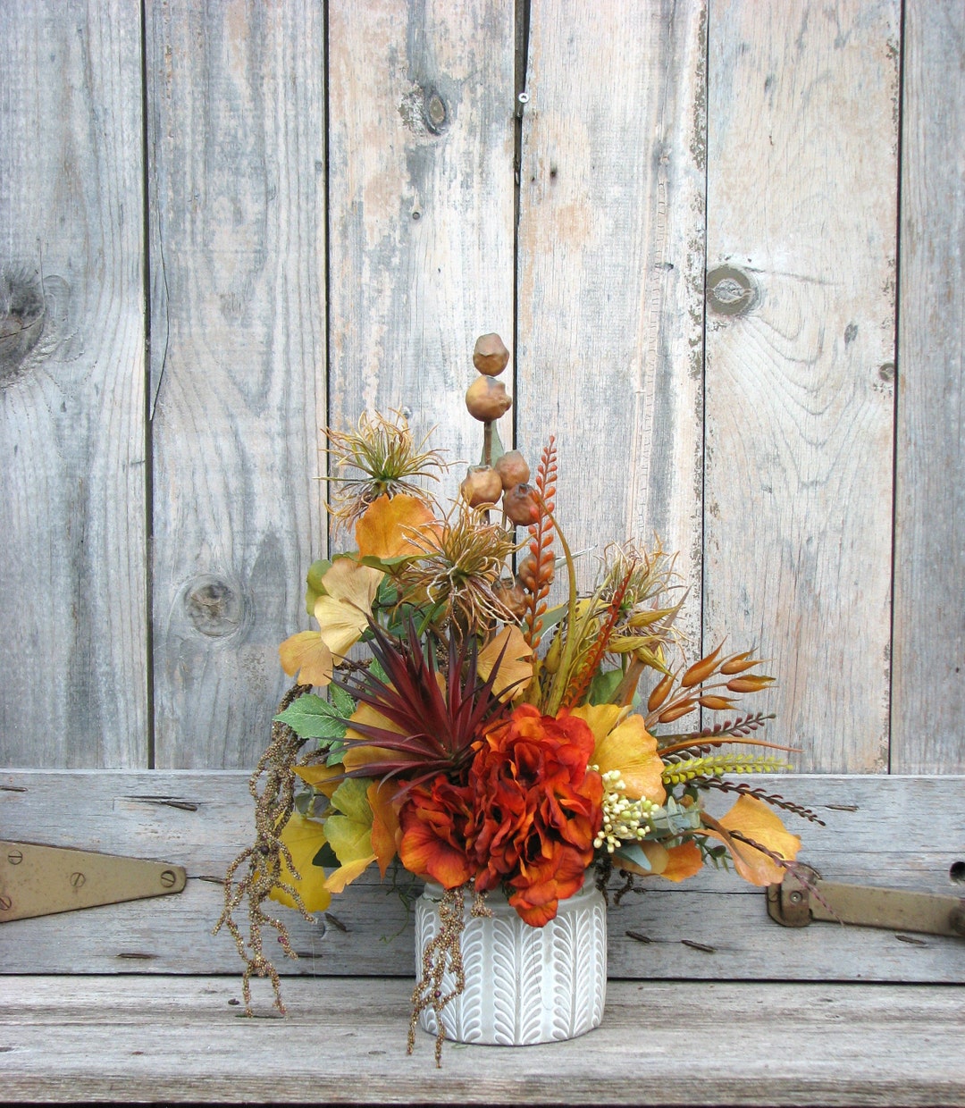 Tall Fall Centerpiece, Artificial Flower Arrangement, Thanksgiving ...