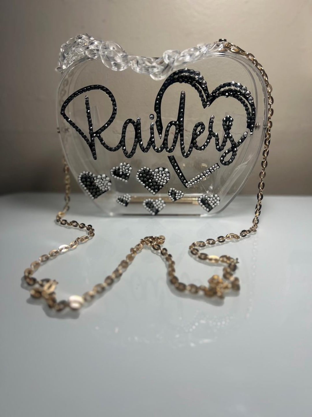Raiders, Football, Clear Stadium Bag, Purse. Raider Bling, Tote Cross ...