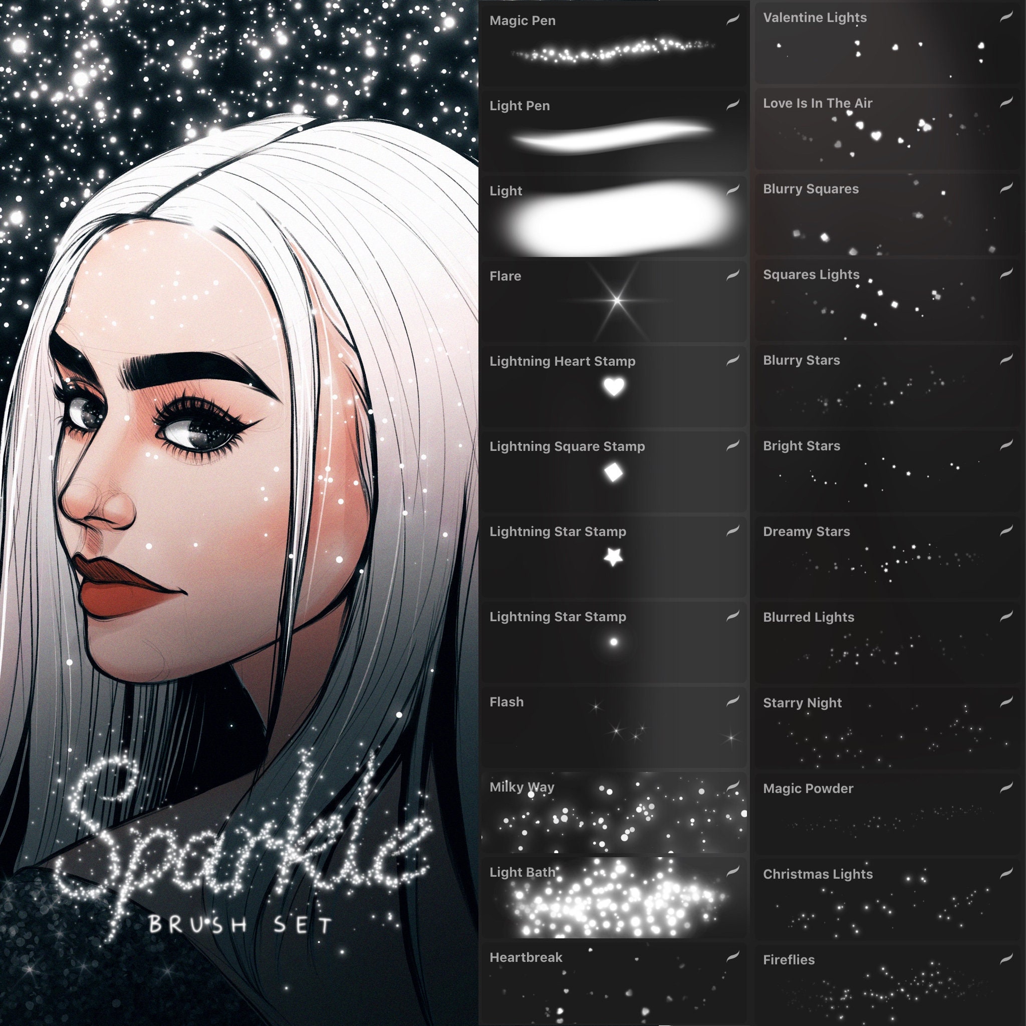 Sparkle Brush Set for Procreate - Etsy