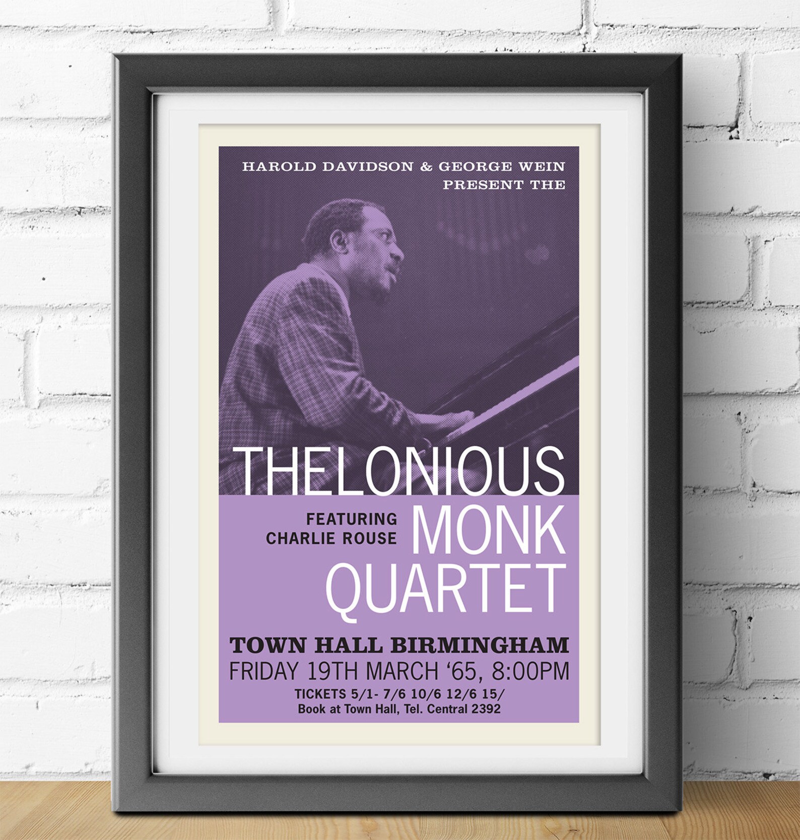 Digital PrintTHELONIOUS MONK 1965 Jazz Gig Poster 11 x | Etsy